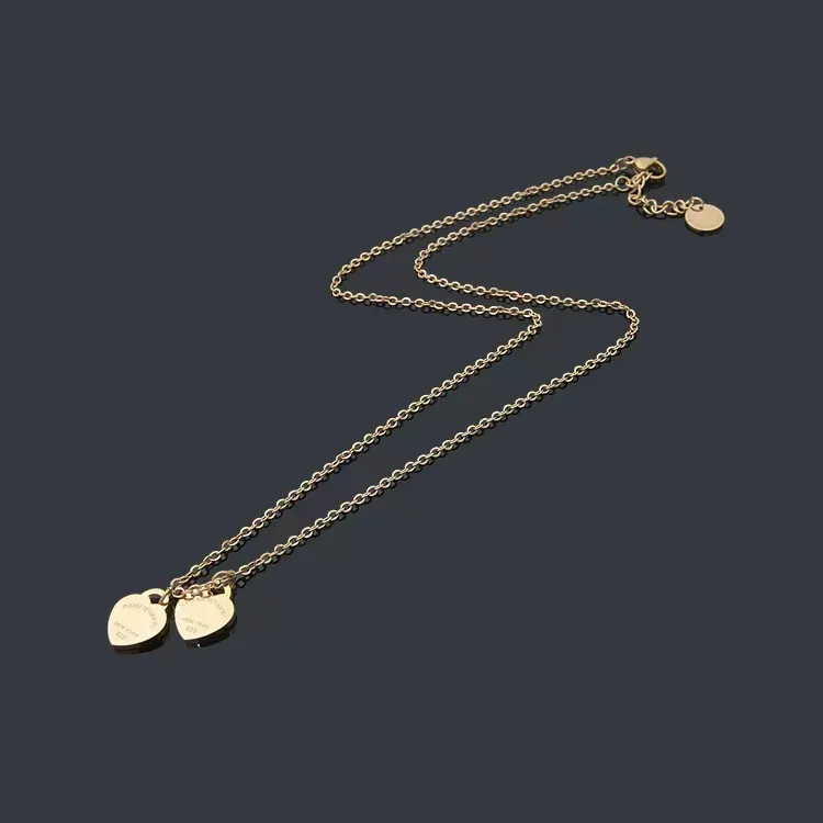 Heart Silver Necklace with 14K Gold Plated Stainless Steel 5R Rope ...
