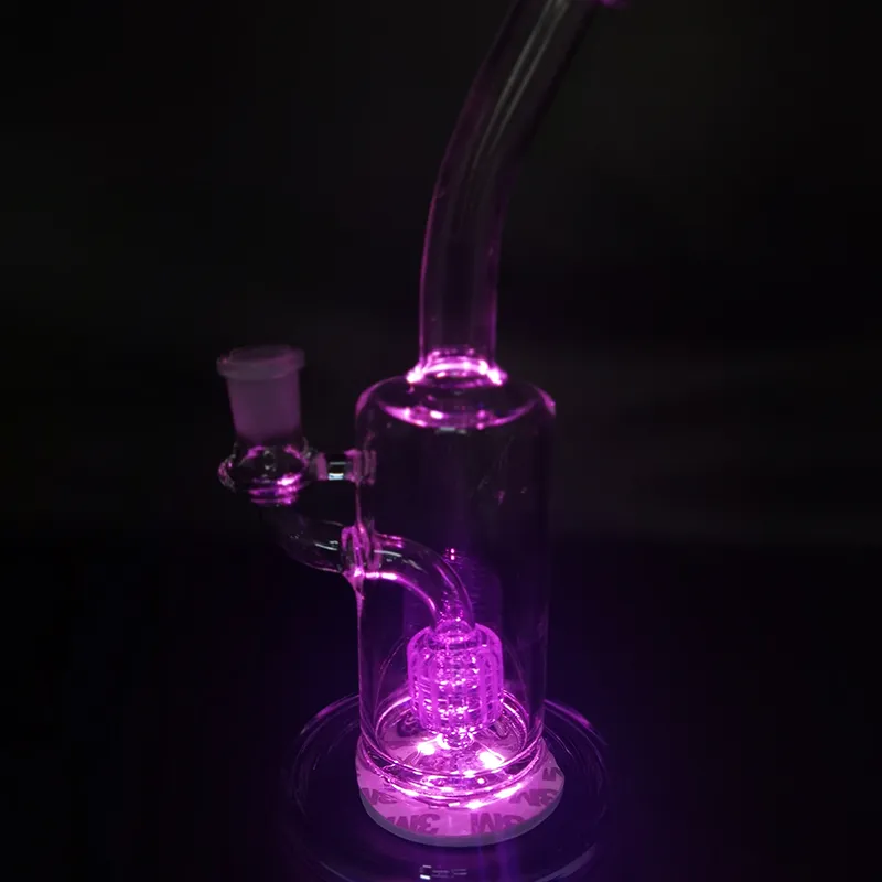 Rig Basado De Bong De Vidrio Claro De es LED Para Accesorios Para Fumar ...