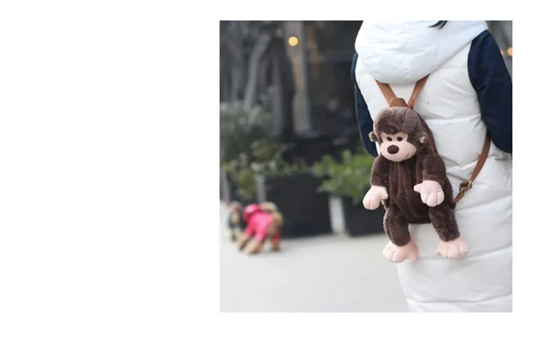DDWE Kids Plush Monkey Backpack Soft Cartoon Toddler Bag For Boys And ...