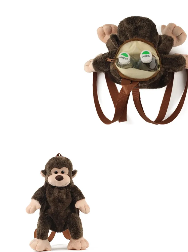 DDWE Kids Plush Monkey Backpack Soft Cartoon Toddler Bag For Boys And ...