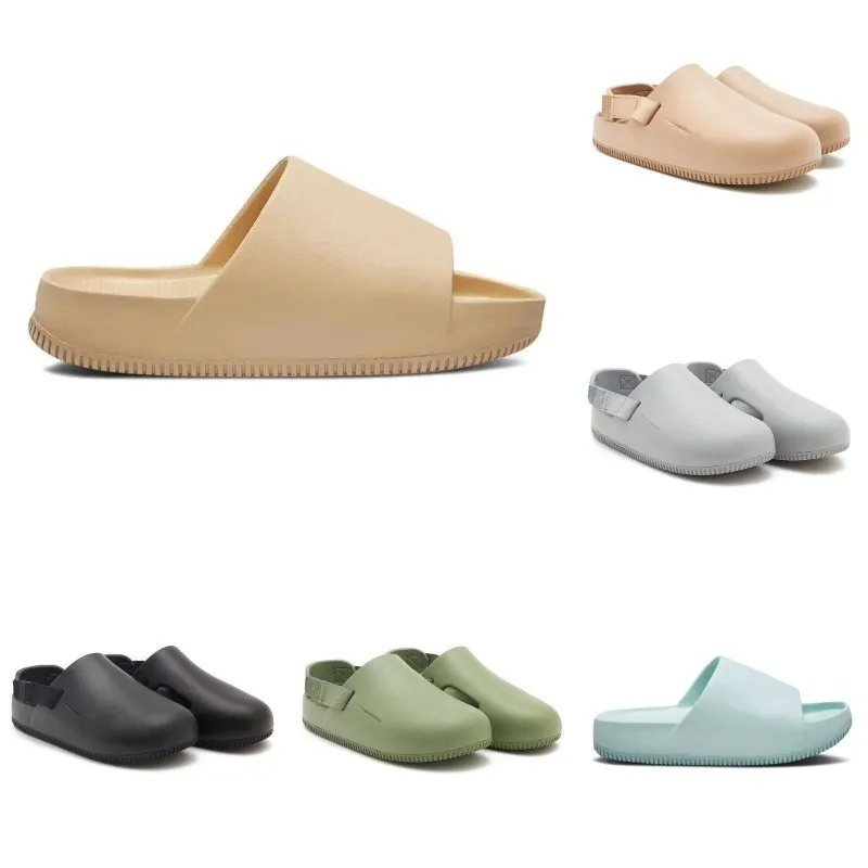 Calm slide mule slipper unisex flat hoof heel PU PVC upper outsole ...
