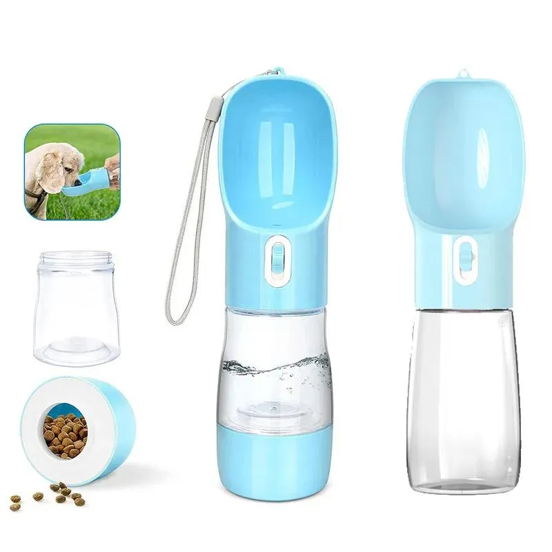 Portable Dog Water Bottle with Bowl - Leak-Proof Travel Water Bottle ...