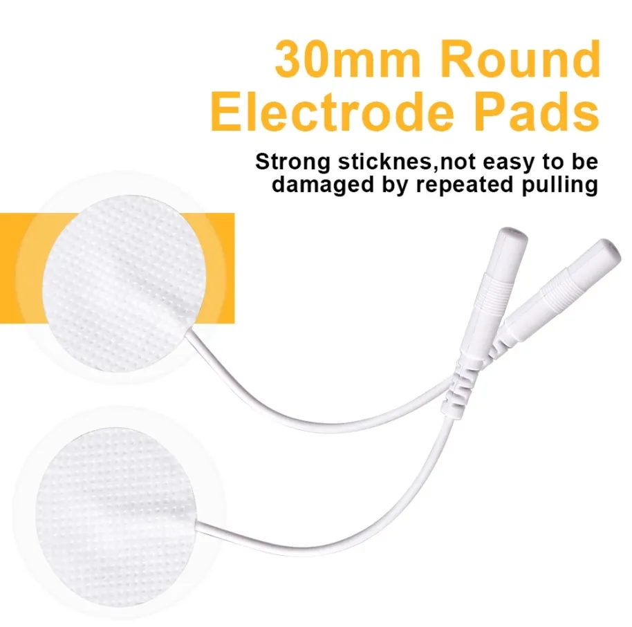 Quantity Round TENS Unit Replacement Pads Size, Latex Free Reusable ...