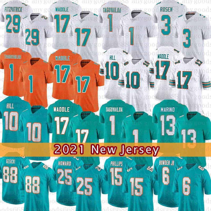 Men Women 10 Tyreek Hill Football Jersey Tua Tagovailoa Jaylen Waddle ...