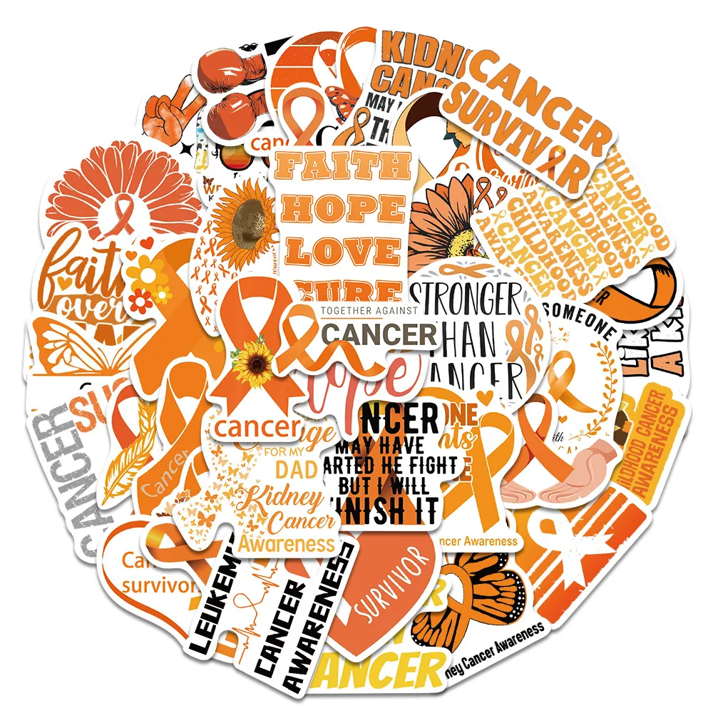 Leukemia Cancer Awareness Stickers, Set Of 50, For Skateboard, Guitar ...