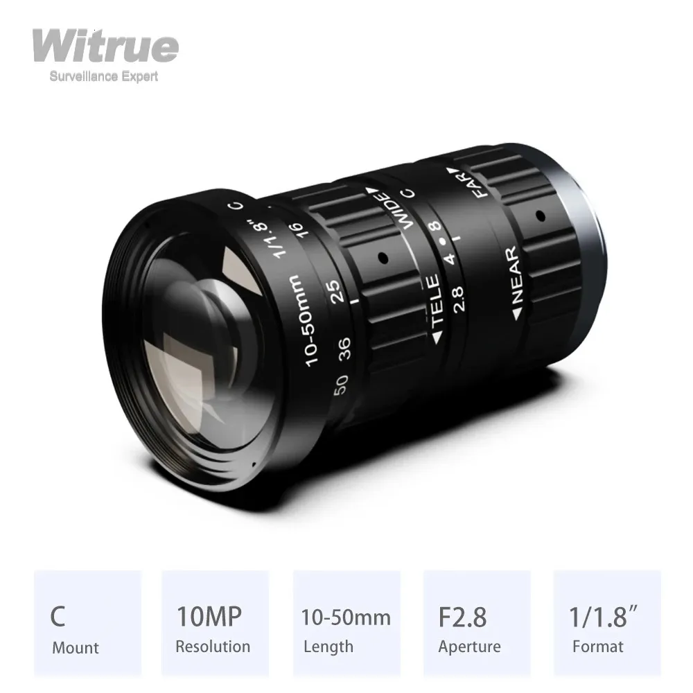 4K 10MP Varifocal C Mount Lens, 1050mm F28 1.18 No Distortion FA ...