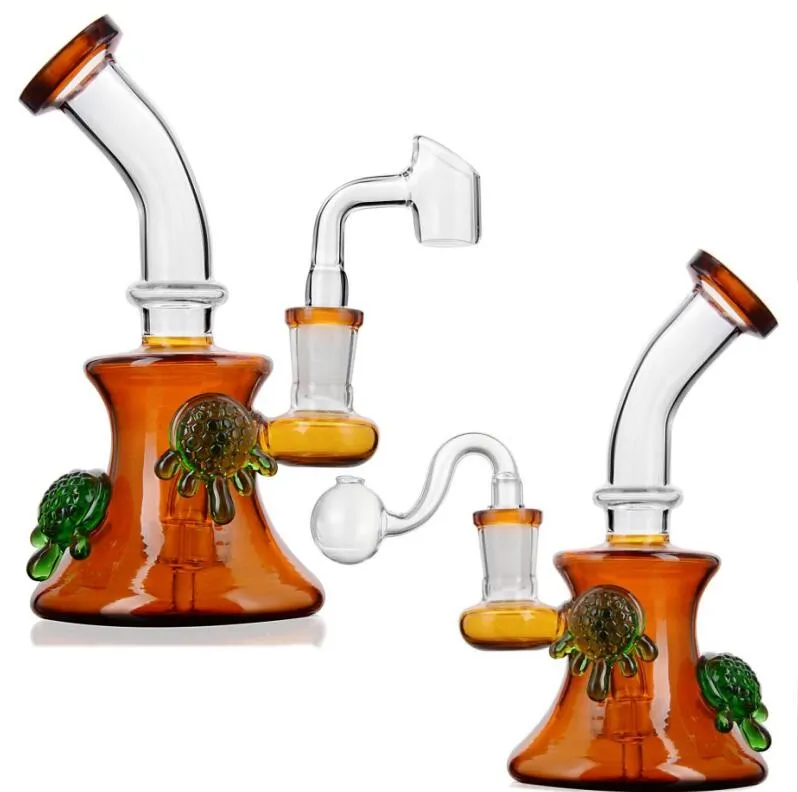 Two Types Double Caramel Turtles Dab Rig Tortoise Glass Bong Mini Oil ...