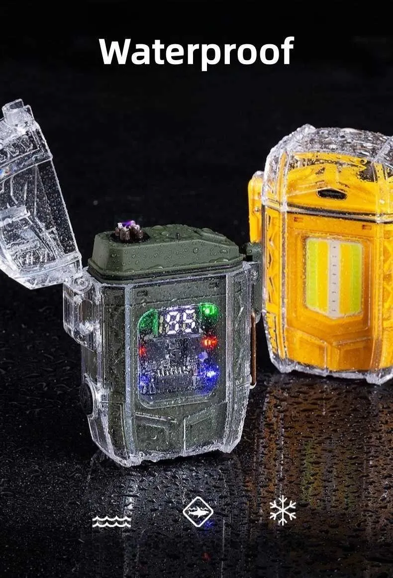 Mens Flash Light EDC Lighter Double Arc Electric Lighter With ...