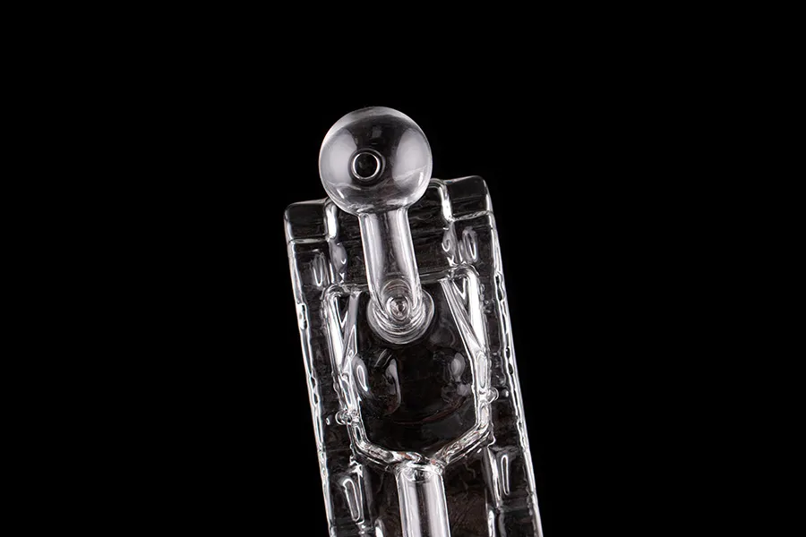 Mini Tank Design Glass Bong With Curved Oil Burner Pipe And Downstem ...