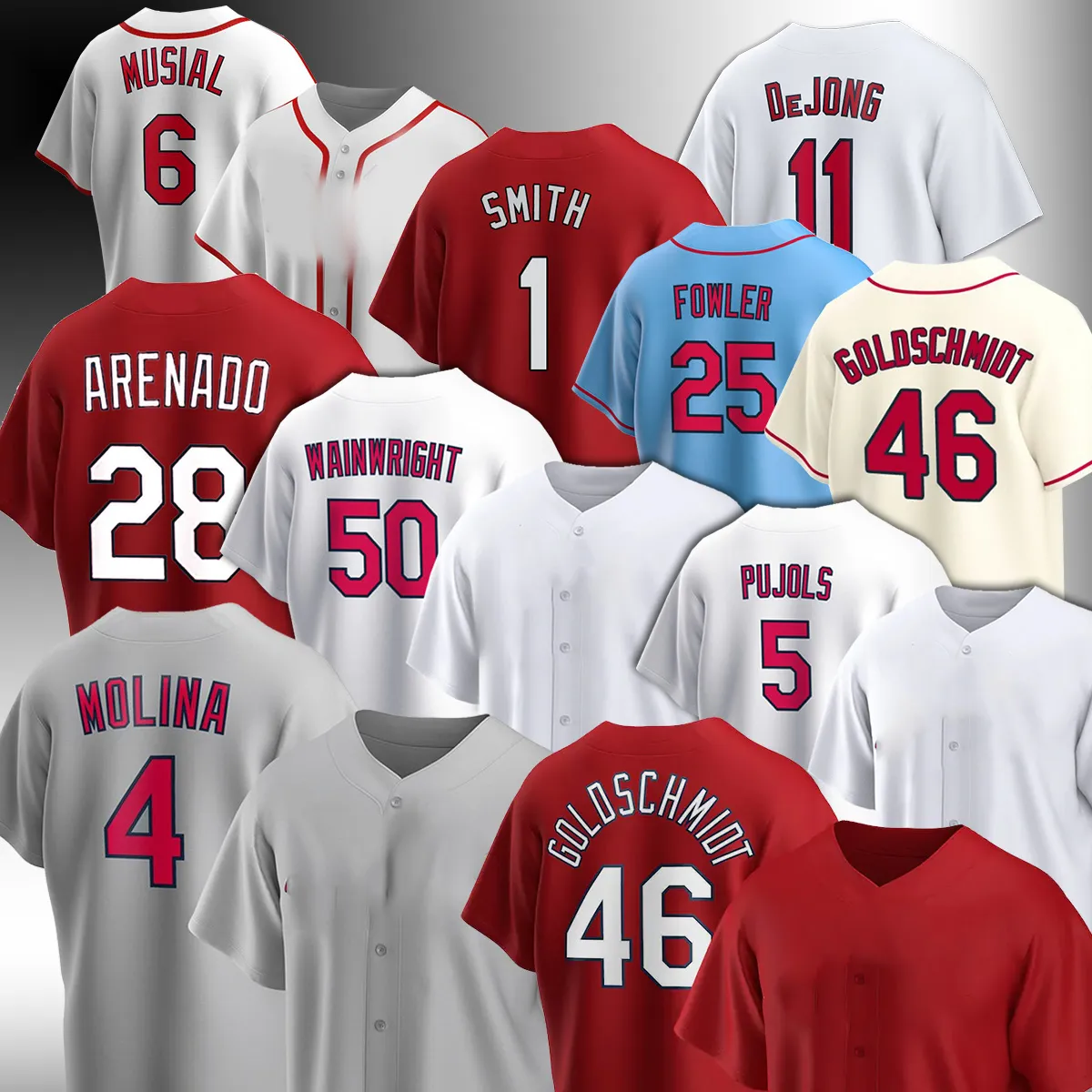 Official baseball shirts featuring Yadier Molina, Nolan Arenado, Paul ...