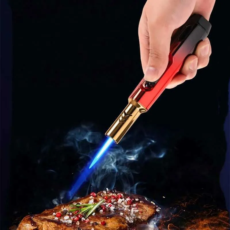 Windproof Blue Flame Torch Lighter - Refillable Metal Butane Lighter ...