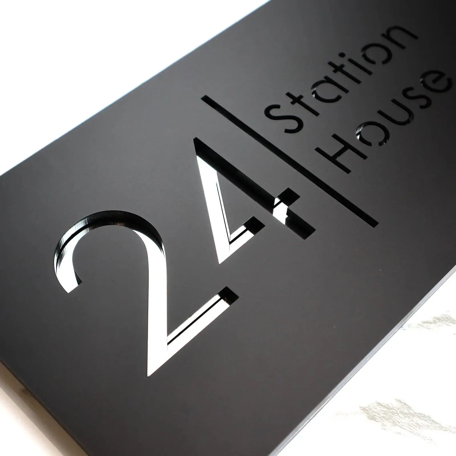 Personalised Modern House Sign Laser Cut Custom Acrylic Address Plaque ...