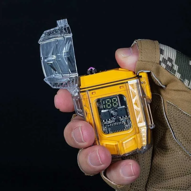 Mens Flash Light EDC Lighter Double Arc Electric Lighter With ...