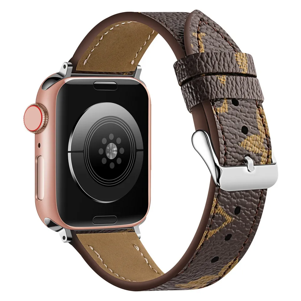 Stylish Apple Watch Band - Designer Floral Leather Strap for iWatch ...