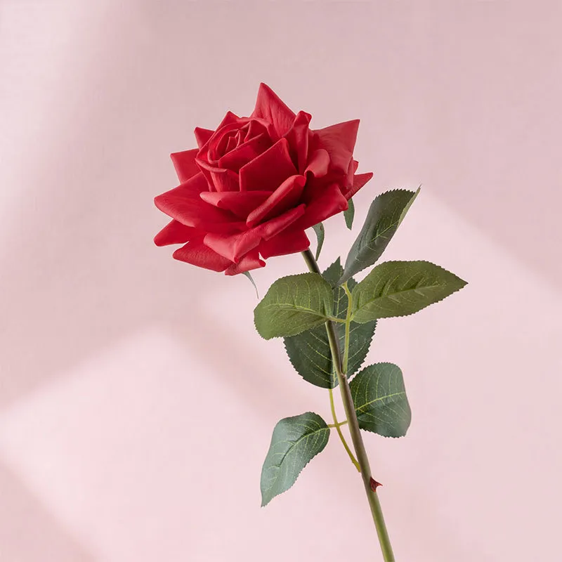 Realistic Rose Artificial Flowers - Single Stem Silk Roses, Lifelike ...