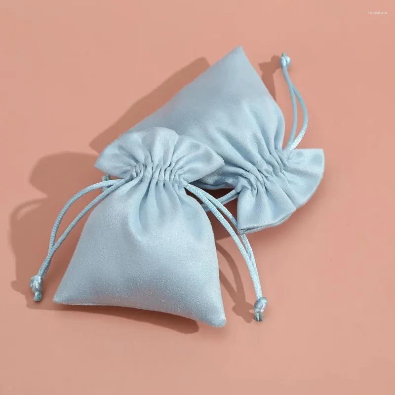 DHgate.com:Light Blue Velvet Drawstring Jewelry Pouches 50 Pack Soft ...
