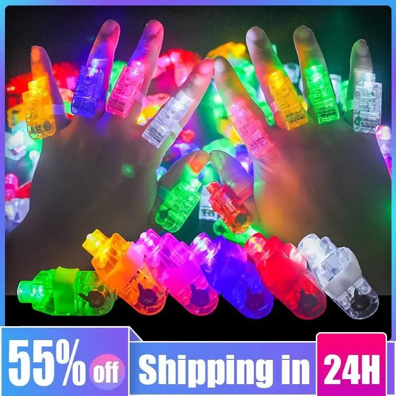 LED Finger Lights - Rave Party Favors, Glow Rings for Kids' Birthdays ...