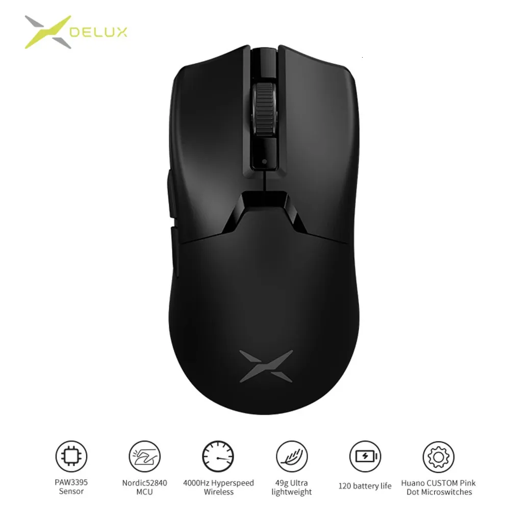 DHgate.com:Delux M800 Ultra-Light 49g Wireless Gaming Mouse: Upgraded PAW3395 Sensor, Bluetooth ...
