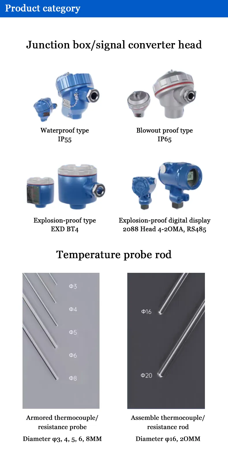 KD Temperature Sensor Connection Head with Terminal Block for ...