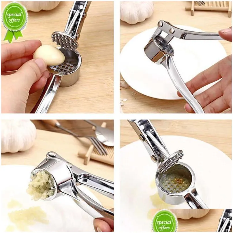 Stainless Steel Multifunctional Garlic Press Crusher And Squeezer For ...