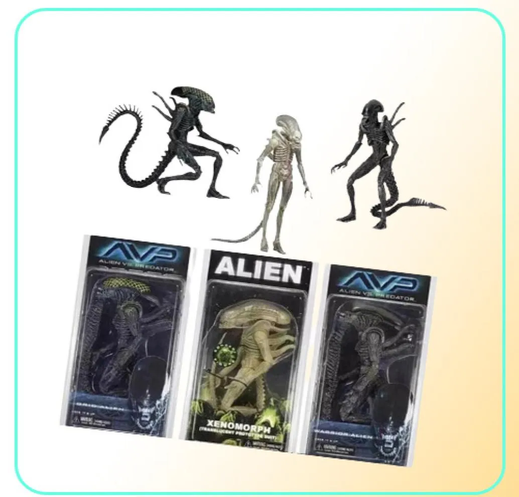 Neca Aliens Vs Predator Avp Series Grid Alien Xenomorph Translucent ...