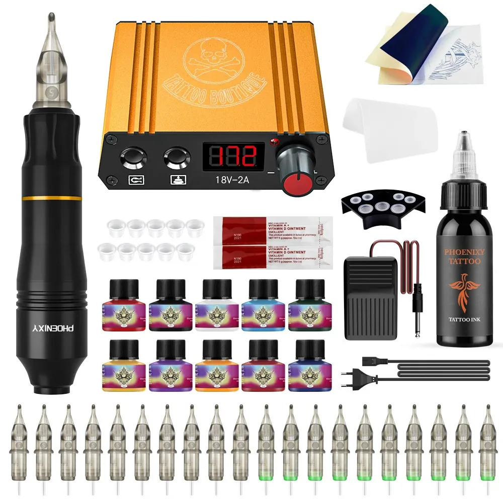 DHgate.com:Rotary Tattoo Kit for Beginners, Power Supply Pen Body Art ...