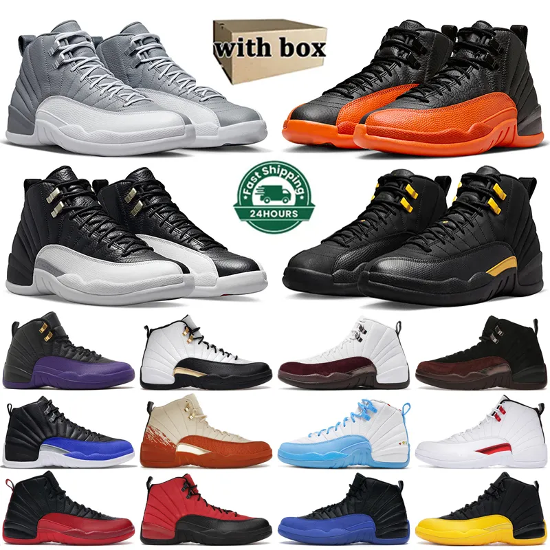 Jumpman 12 Mens Basketball Shoes: Stealthy Black/Cherry, Reverse Flu ...