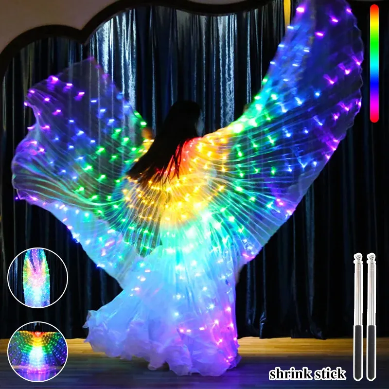 LED Butterfly Wings Dance Cloak Colorful Glowing Light Costume For ...