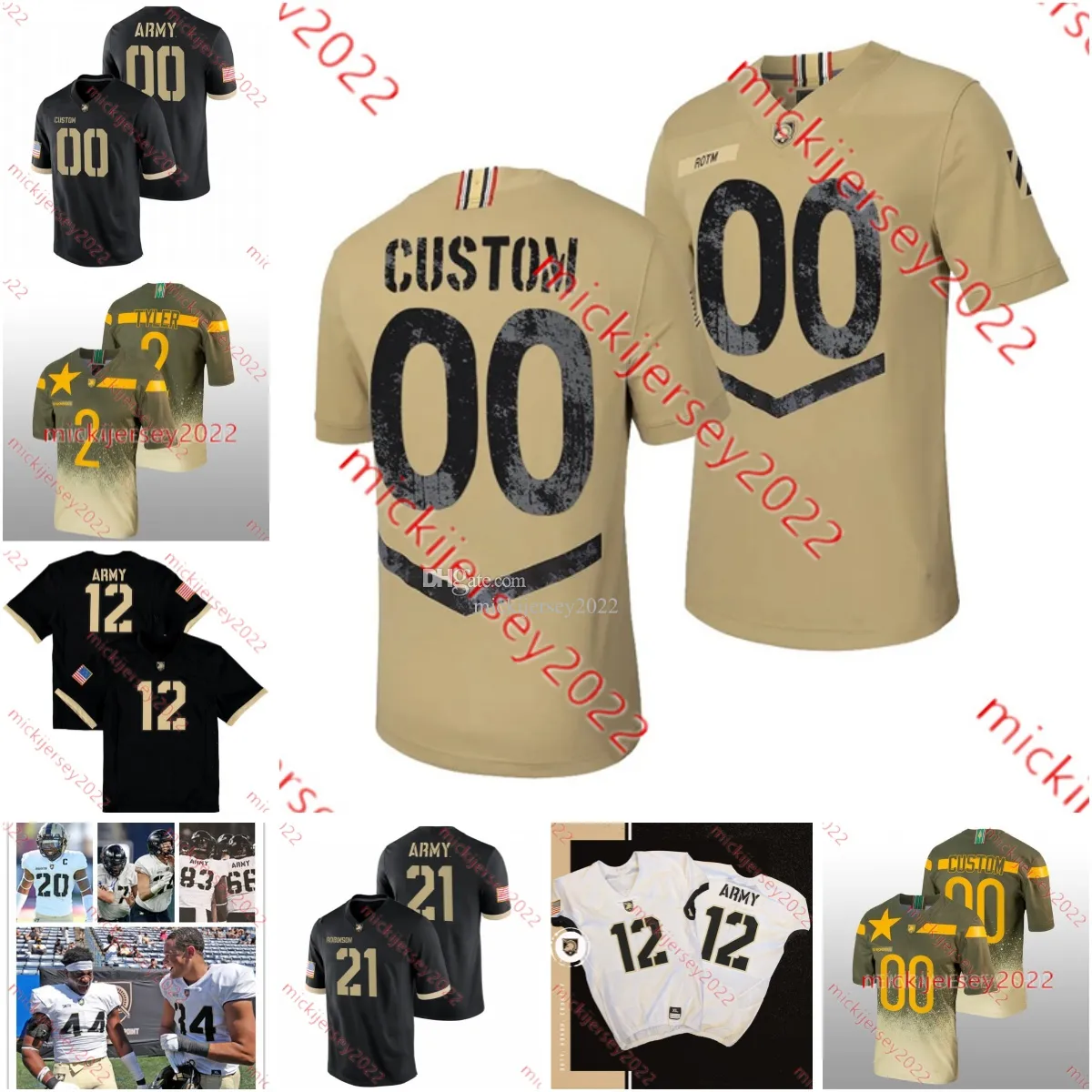 Custom Stitched Army Black Knights Personalized Football Shirts With ...