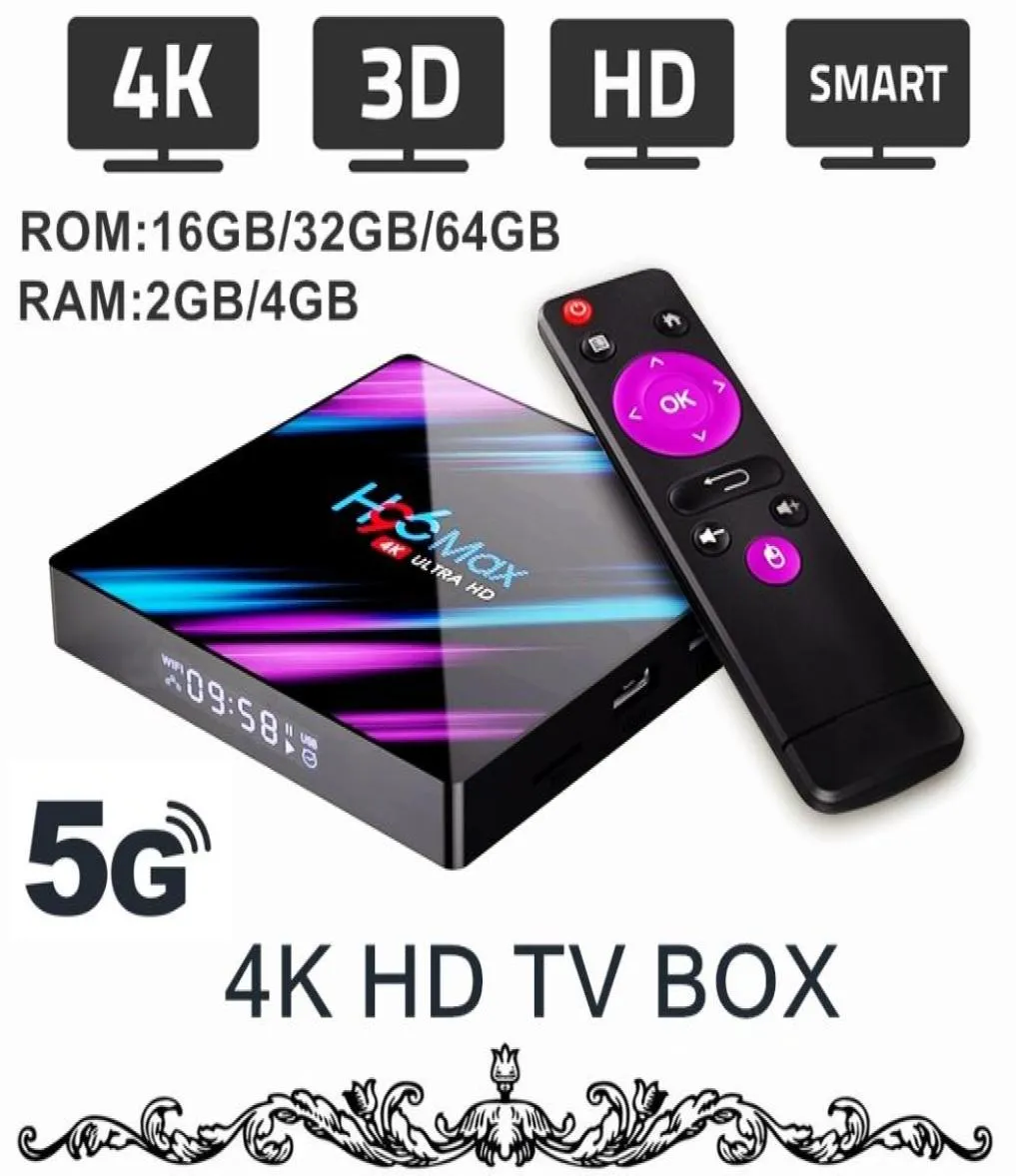 4K Android HD TV Box 5G WiFi4K3D Smart TV Box Streaming Network Media ...