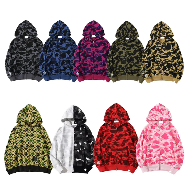 Shark Camouflage Designer Shark Hoodie With Full Zip Up For Men And ...