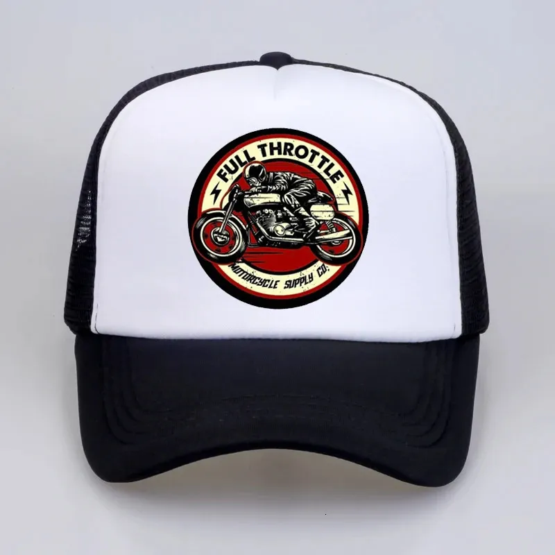 Full Throttle Cafe Racer Rockabilly Biker Baseball Cap Men Summer ...