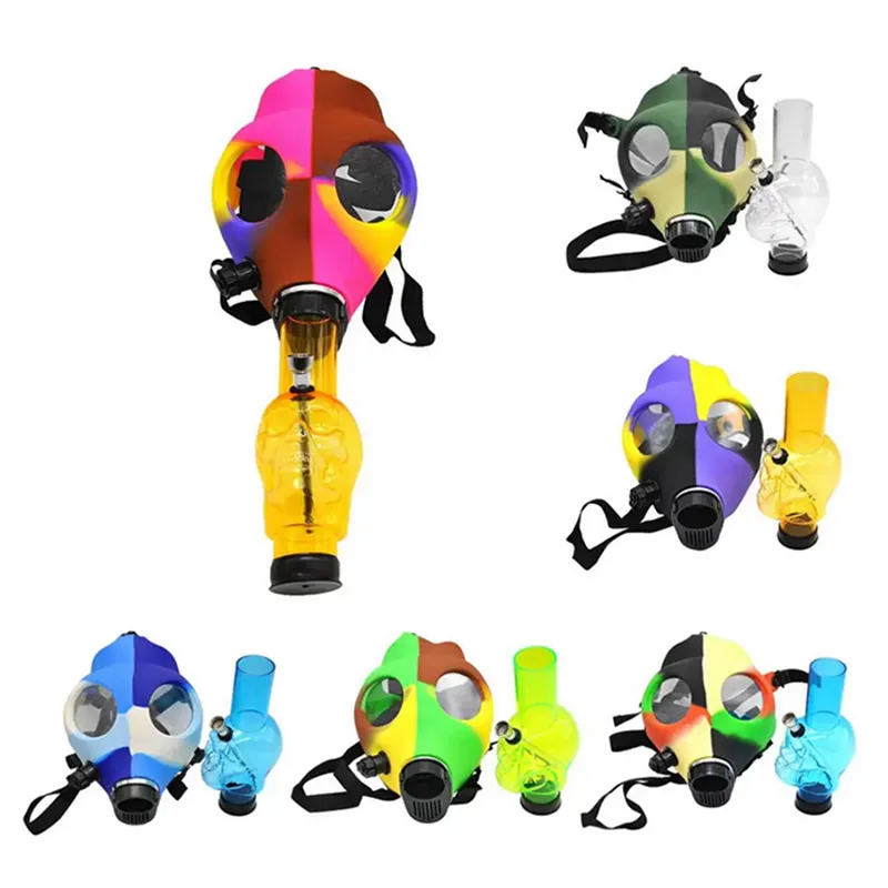 Silicone Skull Gas Mask Bong Acrylic Water Pipes High Quality Shisha ...