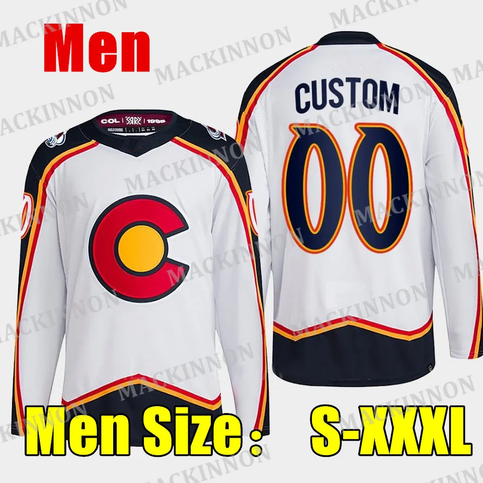 #29 Nathan MacKinnon Reverse Retro Hockey Jersey #8 Cale Makar Mikko ...