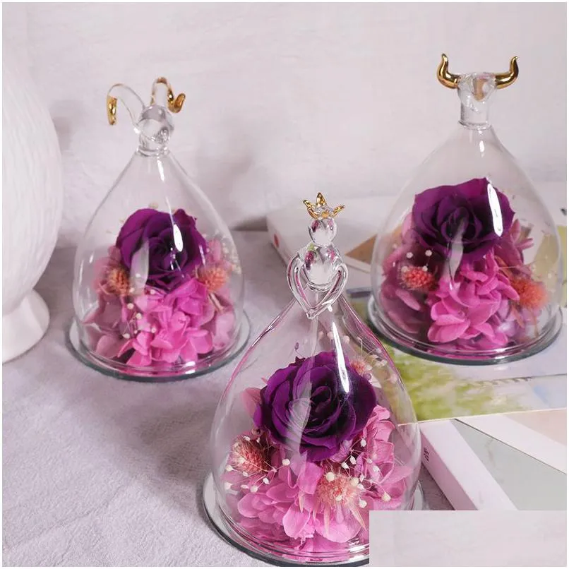 DHgate.com:Exquisite Rose Eternal Flower in Glass Dome: Perfect ...