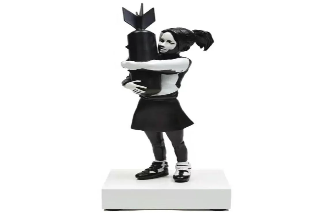 Banksy Bomb Hugger Sculpture - Modern Art Figurine, Resin Bomb Girl ...