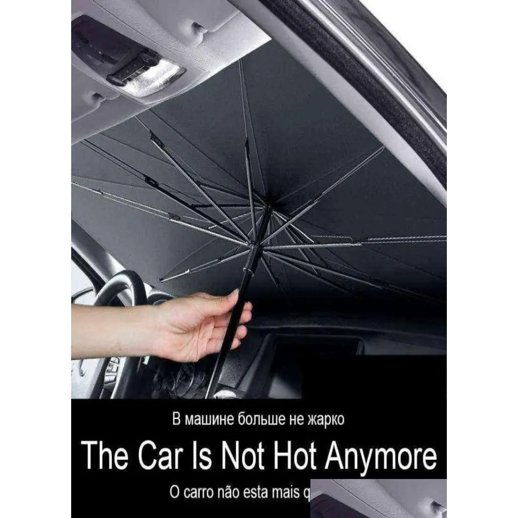 Foldable Car Windshield Sun Shade Umbrella - UV Protection, Heat Insulation, 125/145cm - Keep ...