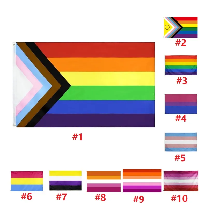 LGBT Pride Flag 3x5ft 90x150cm Wholesale Rainbow Gay Bisexual Lesbian Asexual Transgender ...