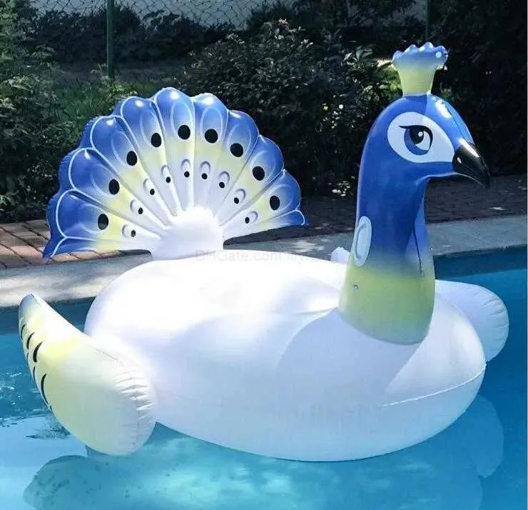 Giant Inflatable Peacock Float - 200cm Pool Float Tube, Fun Summer ...