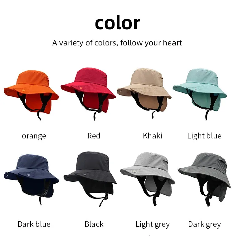 Summer Beach Surfing Hat for Men and Women, Bucket Hat, Breathable ...