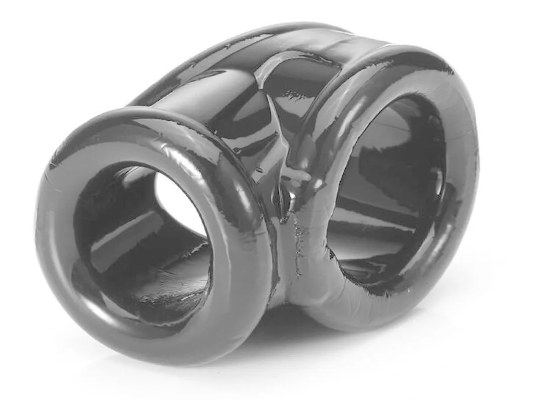 Men Male Scrotum Testicle Squeeze Ring Cage Soft Stretcher Enhancer
