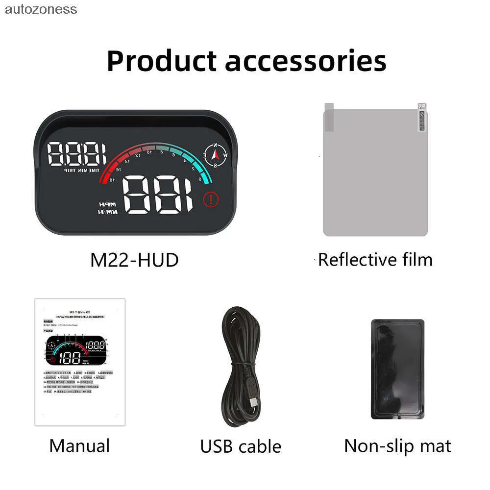 DHgate.com:M22 Car HUD Head-Up Display, Speedometer Projector Screen with Overspeed Alarm ...