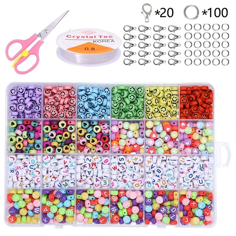 Alphabet Letters Beads Kit: Premium Acrylic Beads for DIY Bracelet ...