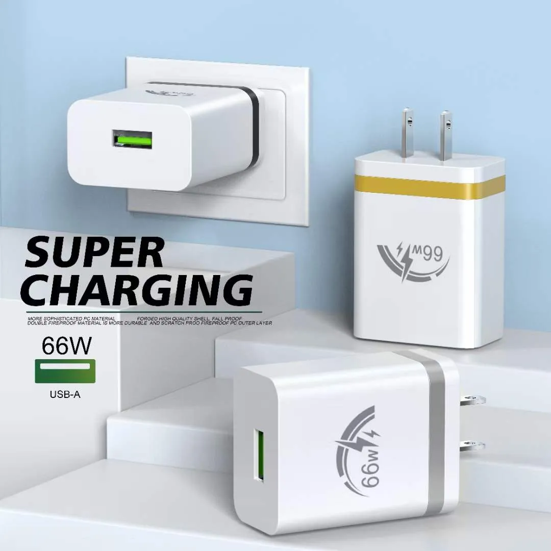 66W USB Fast Charger Plug - 6A Quick Charging Power Adapter for Mobile ...