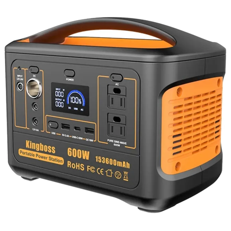 Kingboss 600w Portable Power Station 568wh 153600mah Outdoor Solar Generator With Qc30acusb