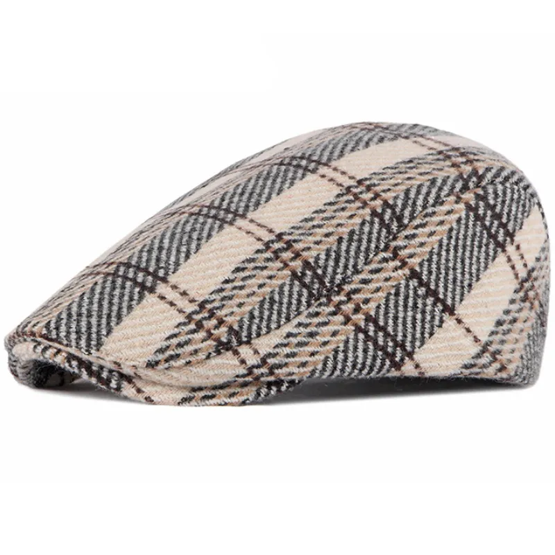 Vintage Plaid Beret Cap - Stylish Autumn Winter Hat for Men & Women ...