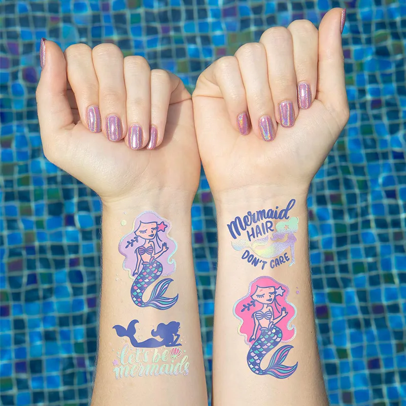 Tatuajes De Escamas De Sirena En El Pie Tatuajes Sirena Temporal Para