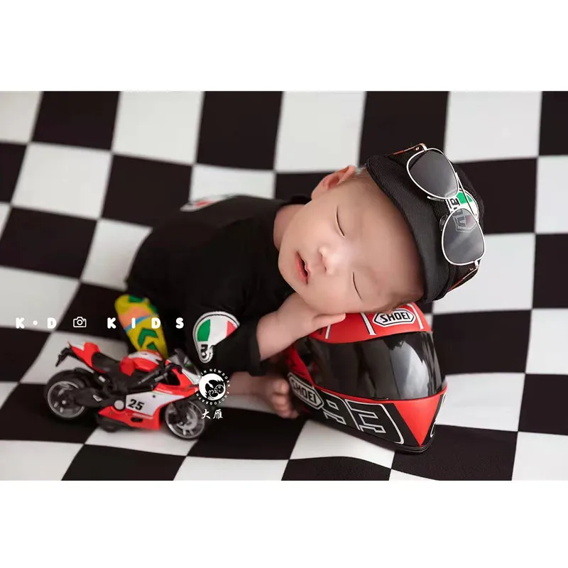 Photoshoot Little Baby Motorcycle 🍨 Baby Boy Motorcycle Outfit: Racing ...