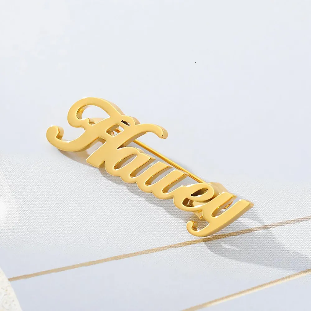 Personalized Name Plate Brooch Pins Stainless Steel Custom Name ...