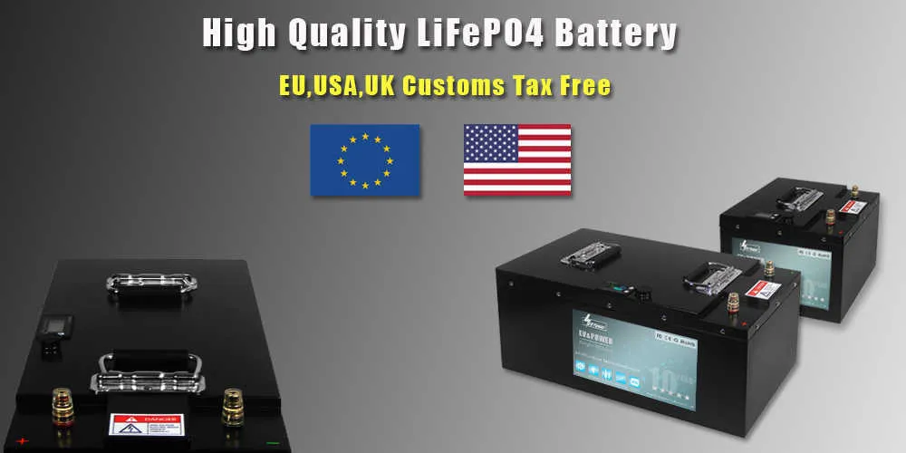 LCD Screen LiFePO4 100ah Deep Cycle Battery With Bluetooth BMS For ...